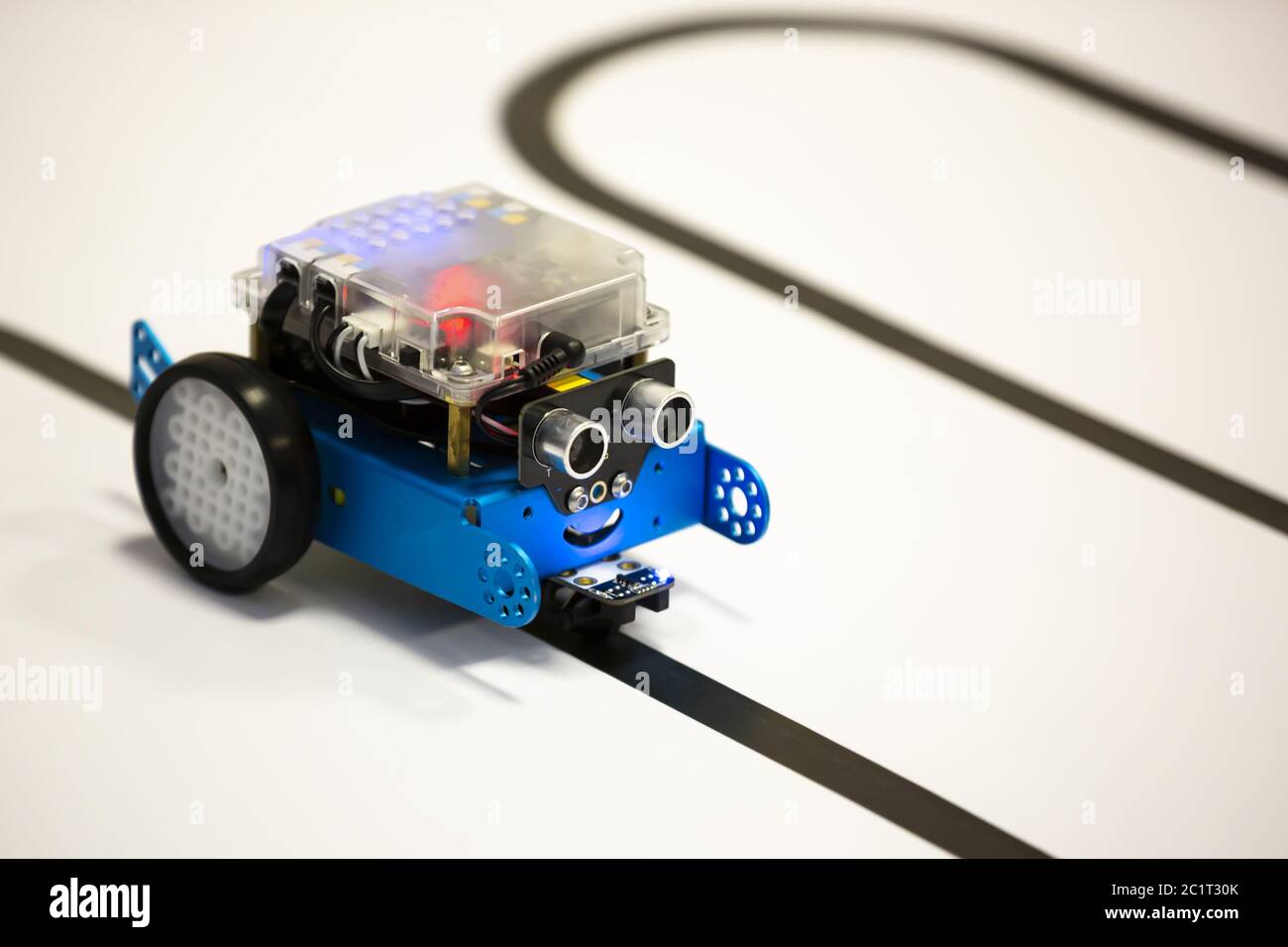 Self-made robot by student Start Stock Photo - Alamy