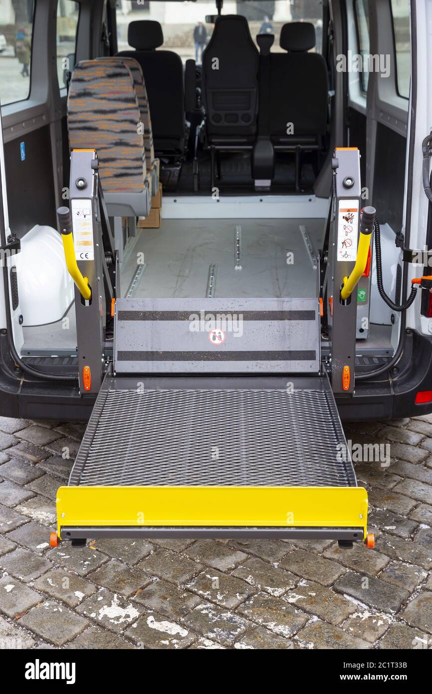 Minibus for physically disabled people Stock Photo - Alamy