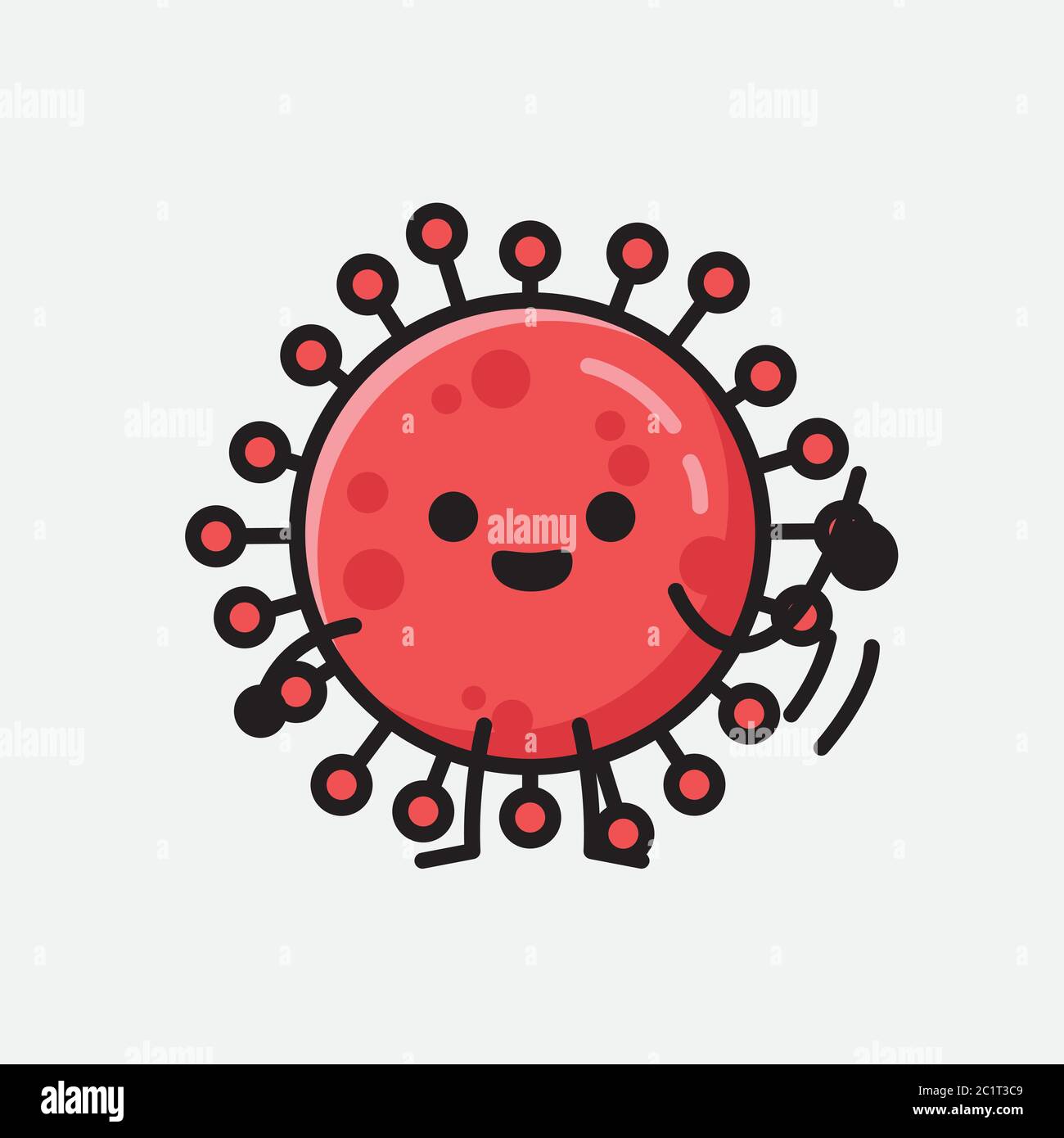 An illustration of Cute Red Corona Virus Mascot Vector Character in ...