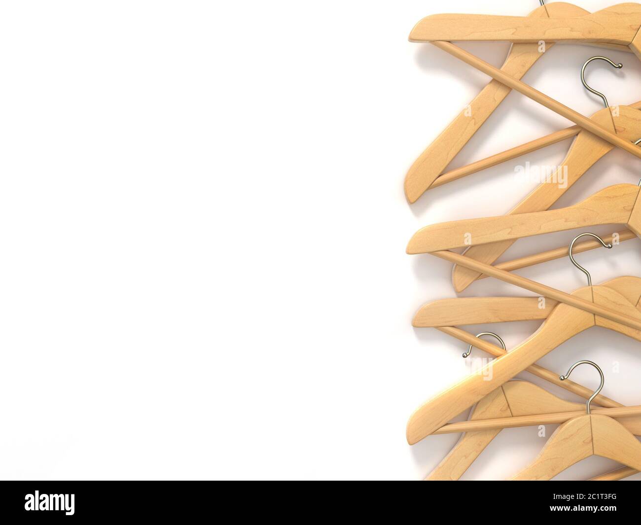 Wooden hangers background. 3D Stock Photo - Alamy