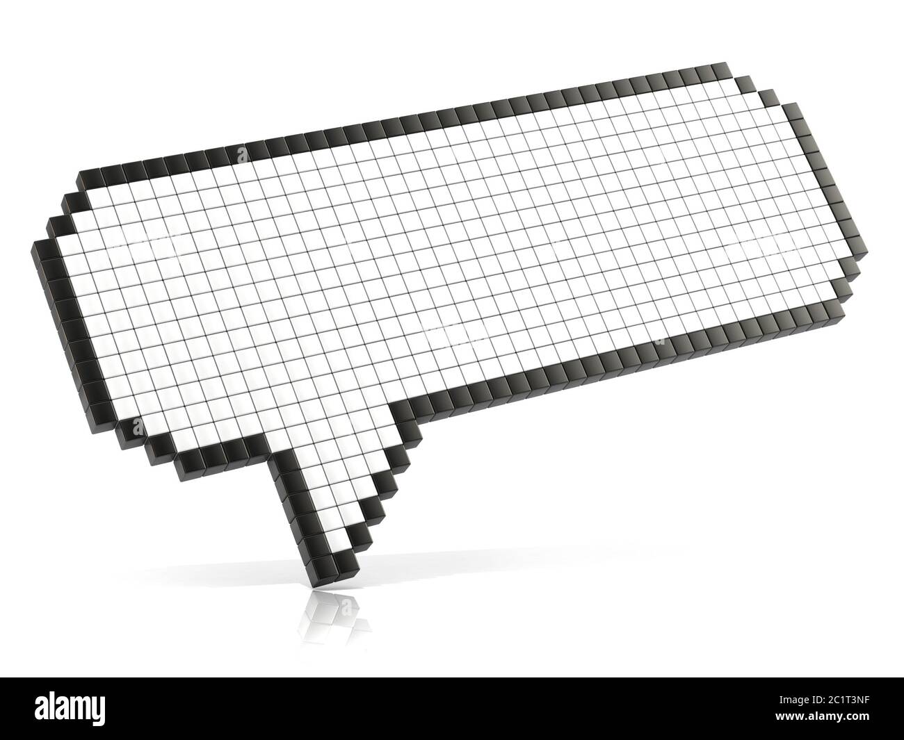 Pixel speech bubble made of glossy cubes. 3D Stock Photo - Alamy