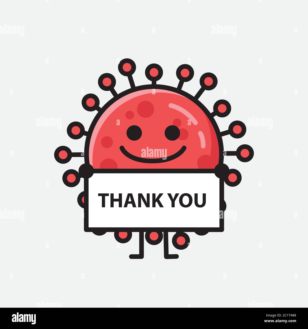 An illustration of Cute Red Corona Virus Mascot Vector Character in ...