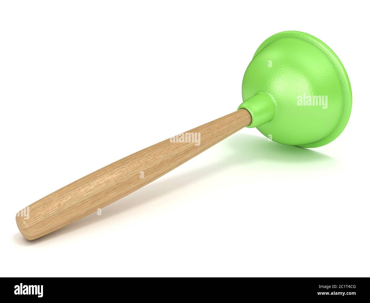 Green rubber toilet plunger. 3D Stock Photo - Alamy
