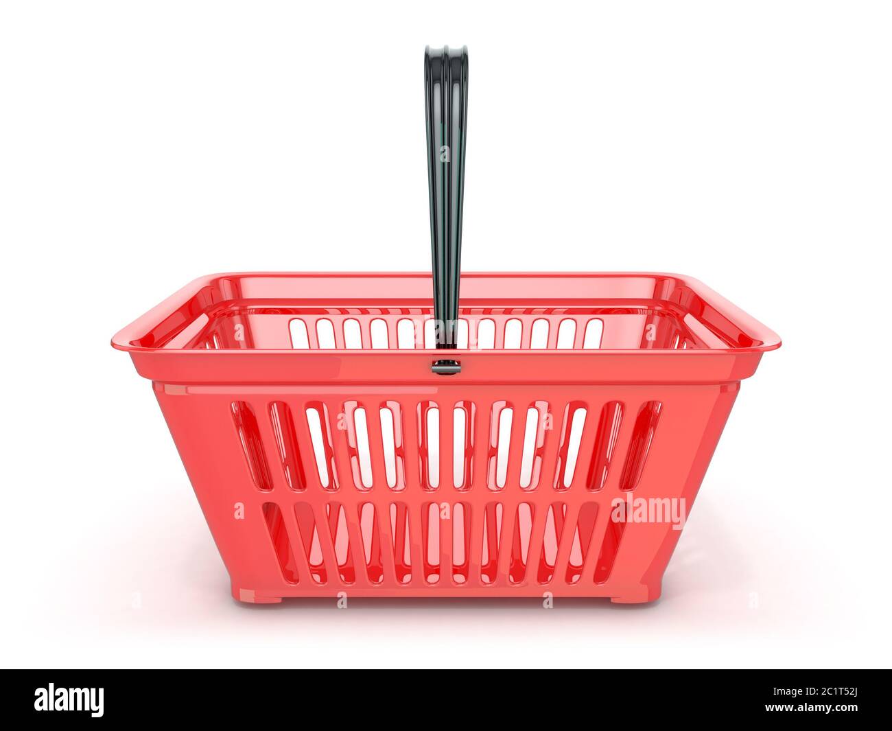 Red shopping basket, front view. 3D Stock Photo - Alamy