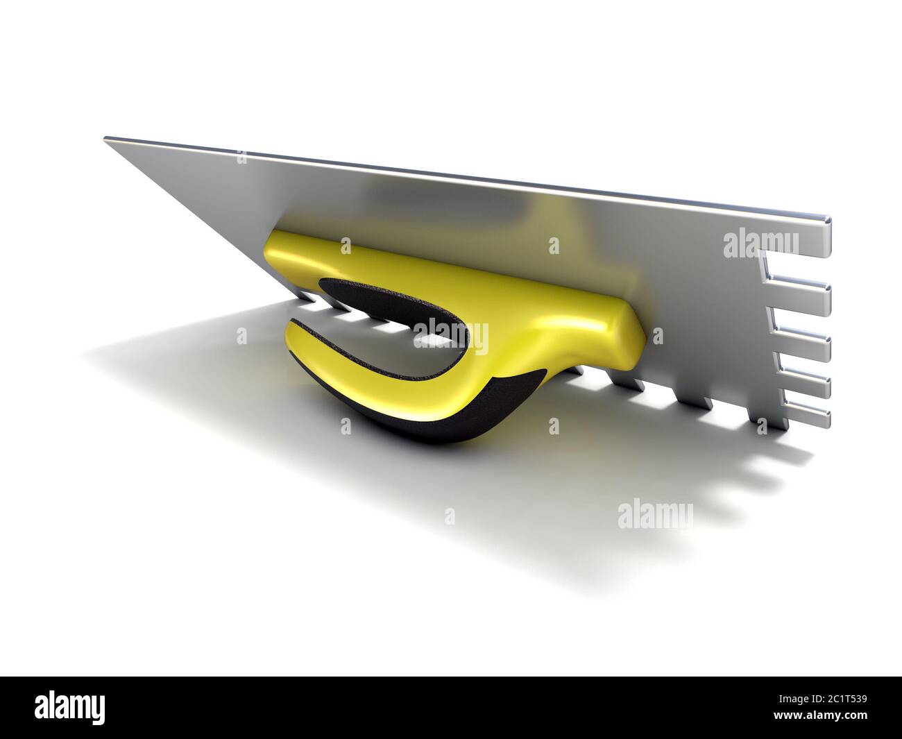 Finishing trowel with yellow black rubber handle. 3D Stock Photo - Alamy