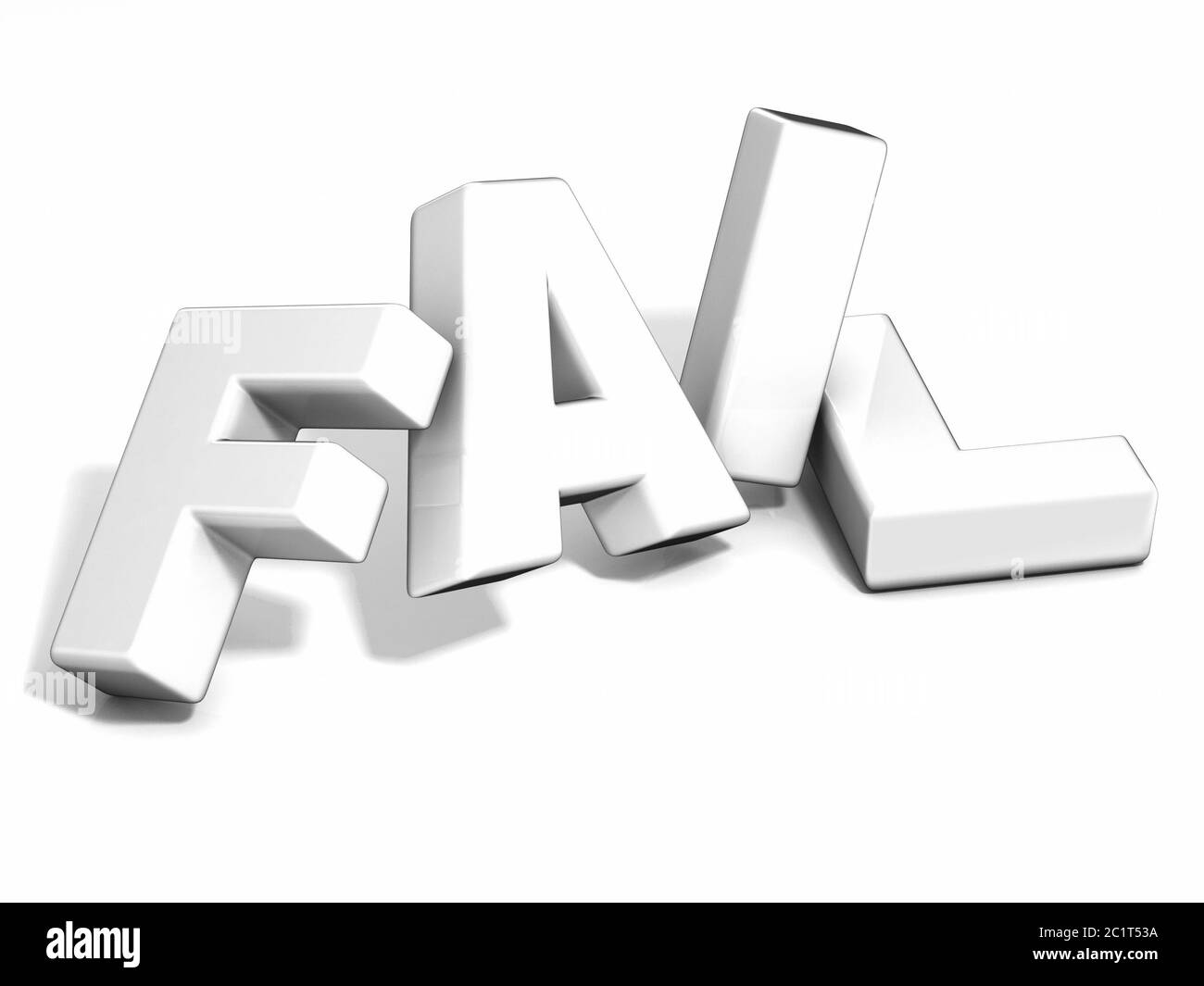 Fail concept. White letters isolated over white background. 3D Stock ...