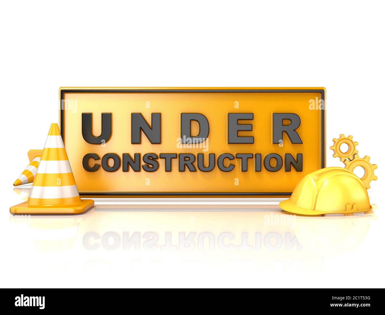Under construction sign. 3D Stock Photo - Alamy