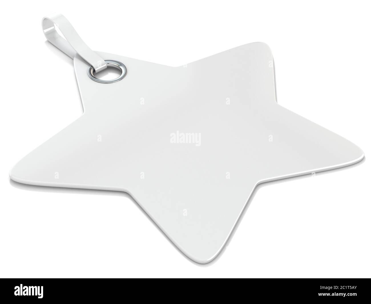 White plastic star label. Horizontal. 3D Stock Photo - Alamy