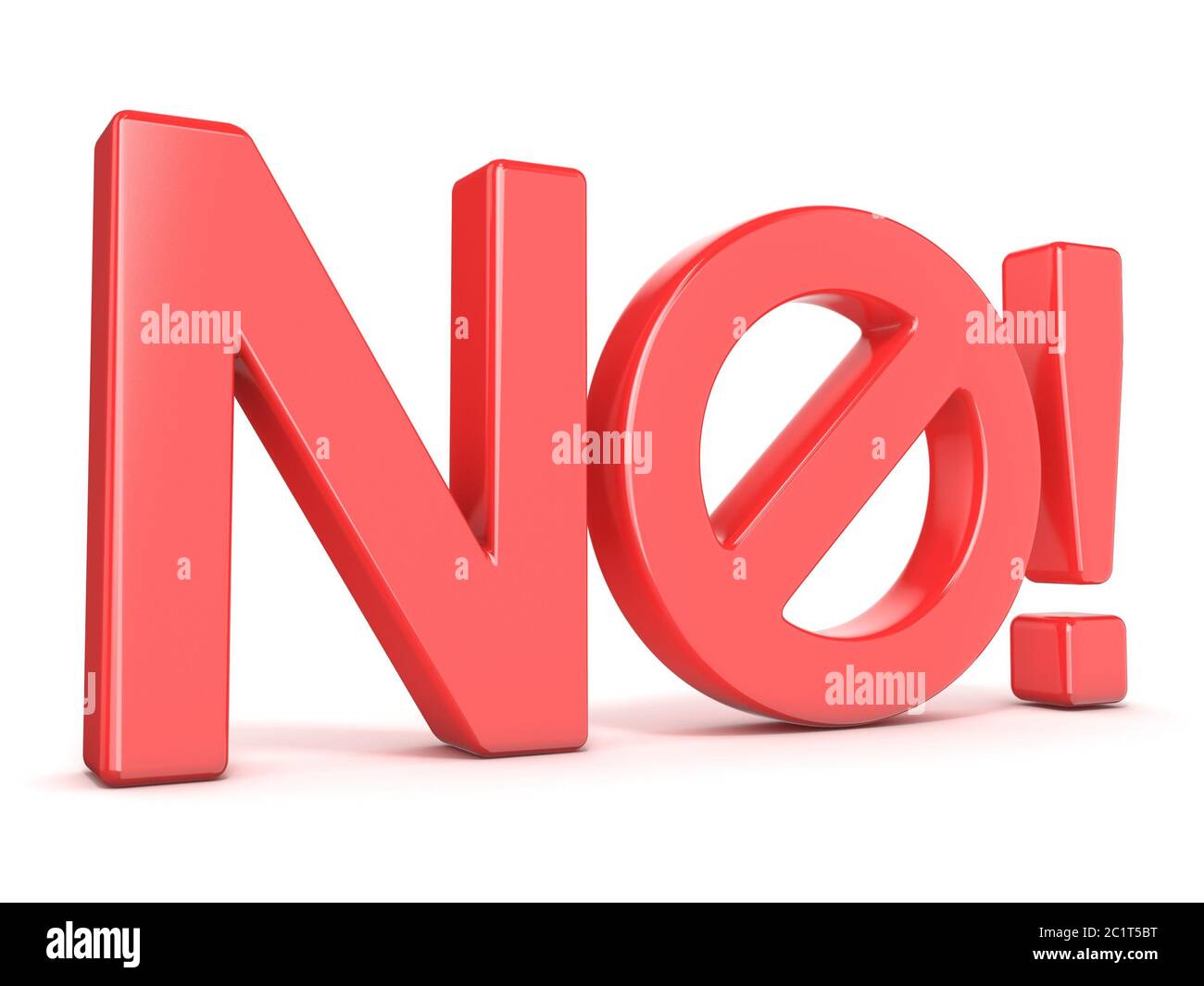 Forbidden sign concept. Word NO with prohibited symbol. 3D Stock Photo ...