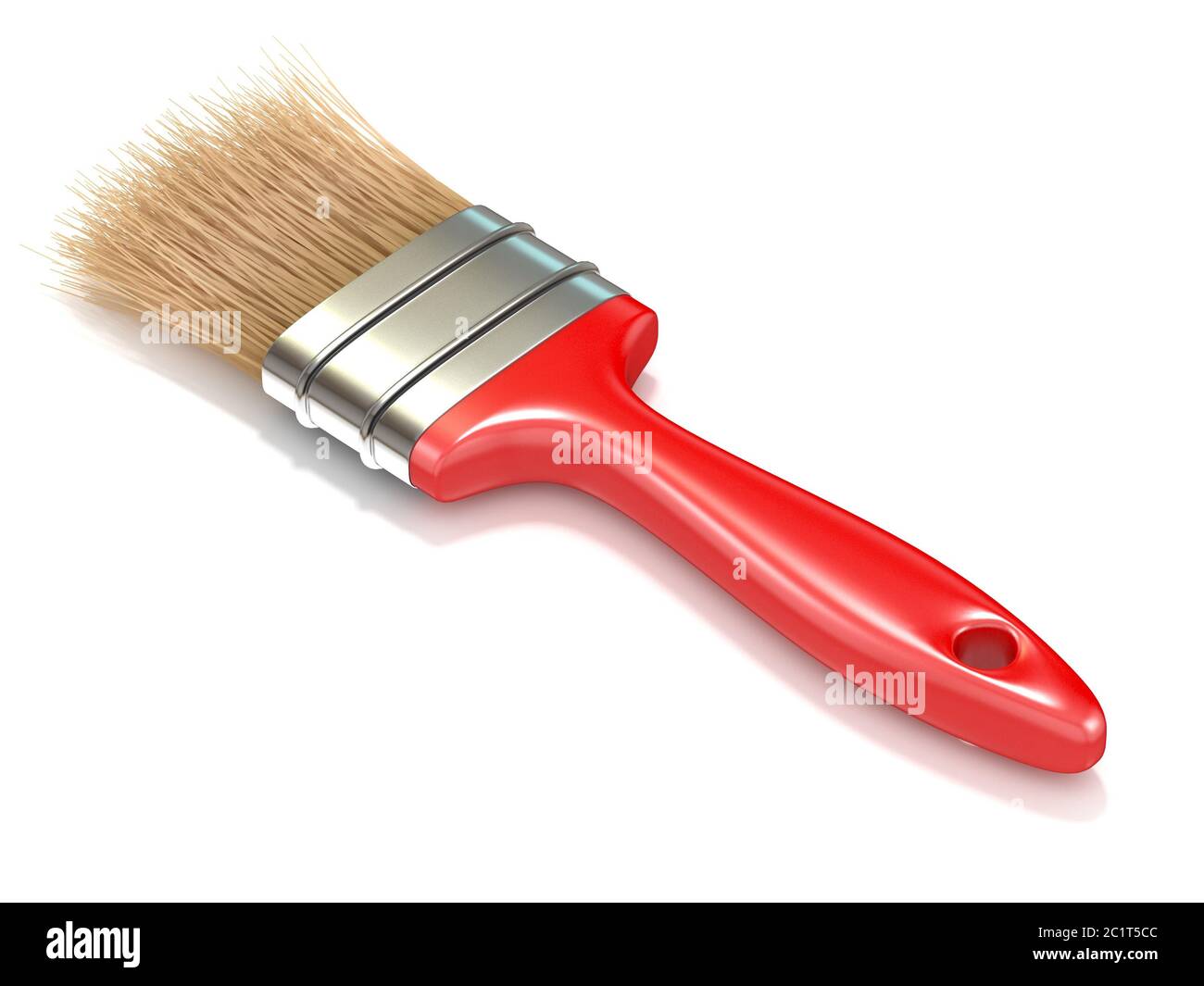 Red paintbrush, back view. 3D Stock Photo - Alamy