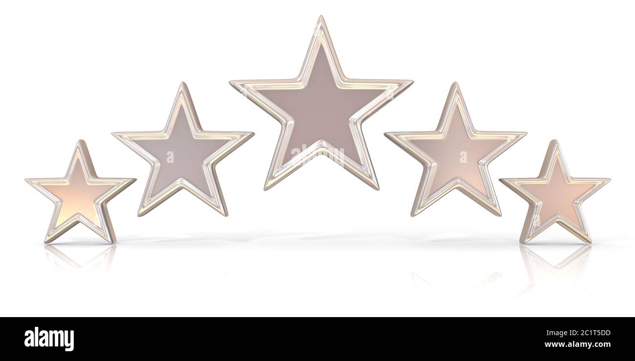 3D rendering of five silver stars Stock Photo - Alamy