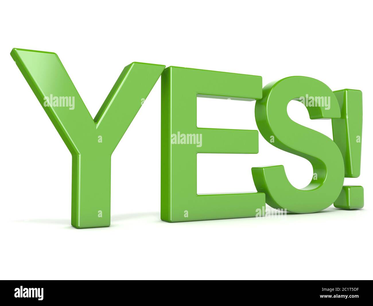 Green word YES. Perspective view. 3D Stock Photo - Alamy