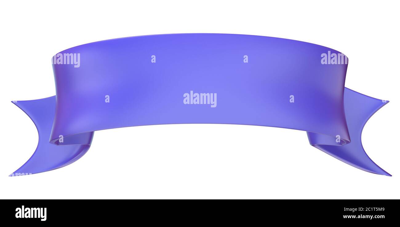 Blue, violet ribbon tag label. 3D Stock Photo - Alamy