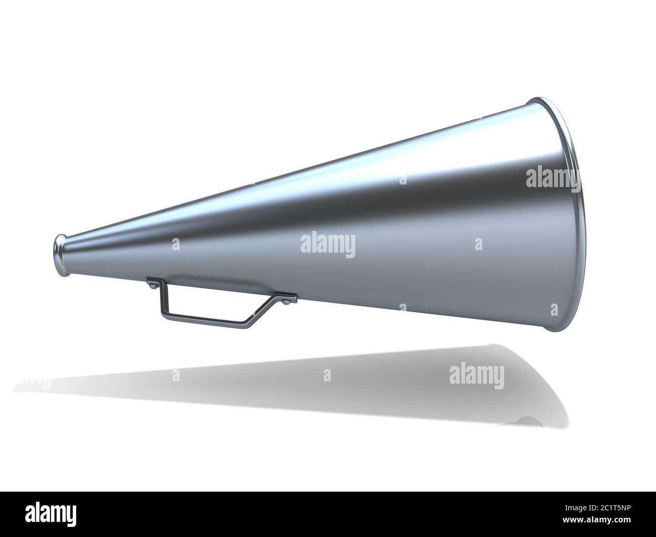 Retro - old style megaphone, isolated on white background. 3D Stock ...