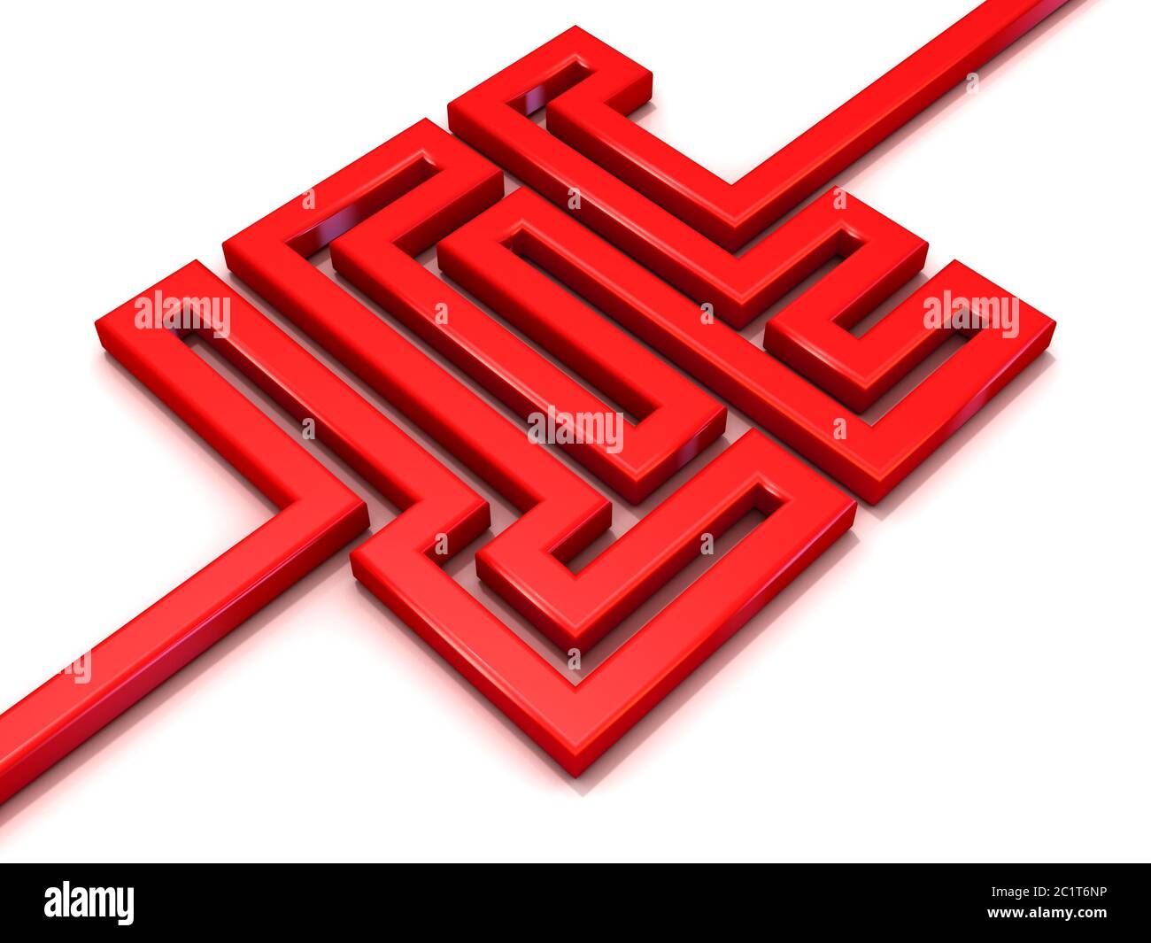 Red path labyrinth. 3D Stock Photo - Alamy