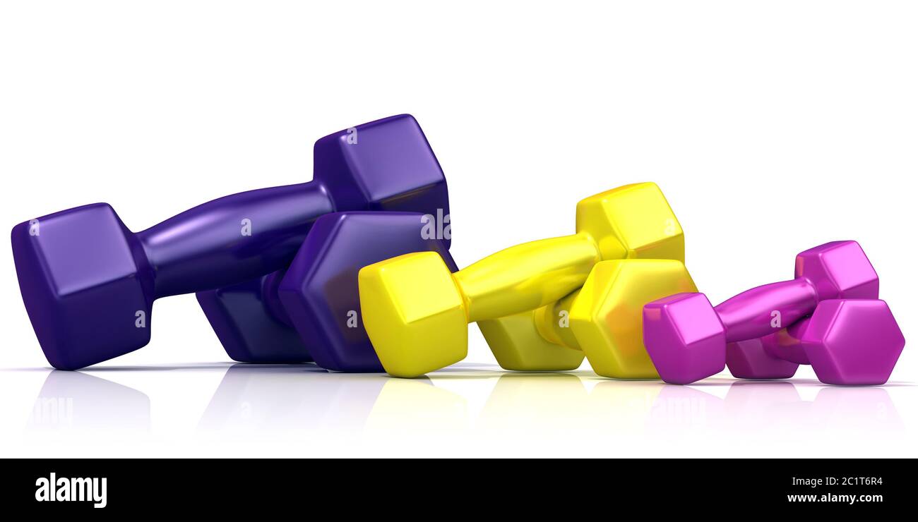 Colorful weights isolated Stock Photo - Alamy