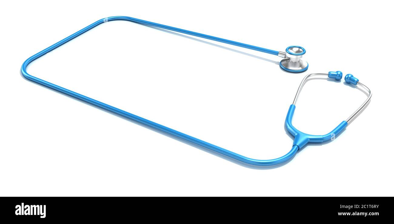 Blue stethoscope as frame, with space for text. Side view Stock Photo ...