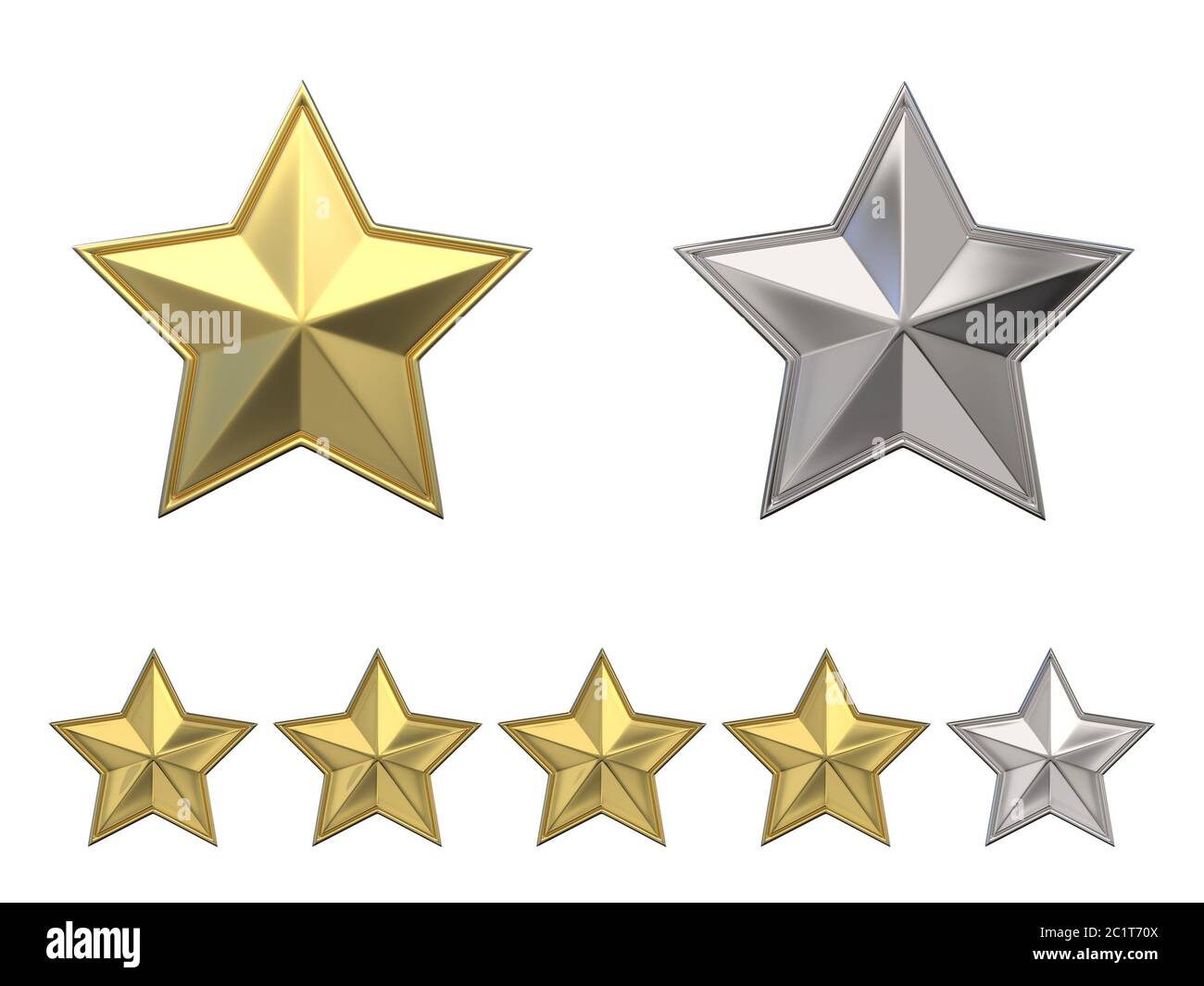 Voting concept. Rating four golden stars. 3D Stock Photo - Alamy