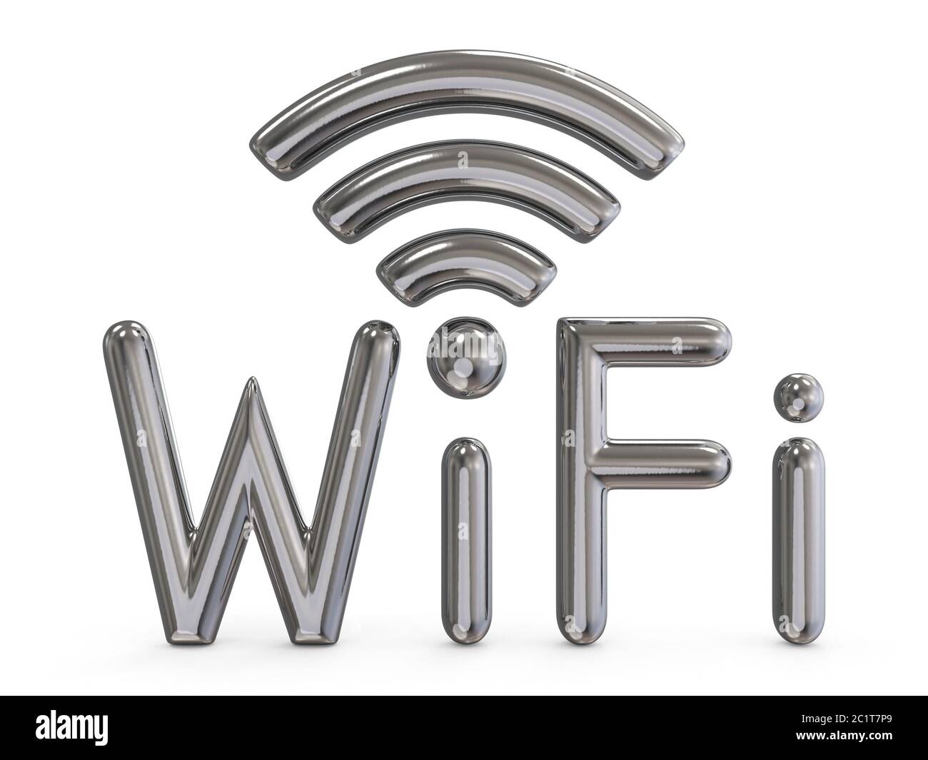 Metal grey WiFi sign 3D Stock Photo - Alamy