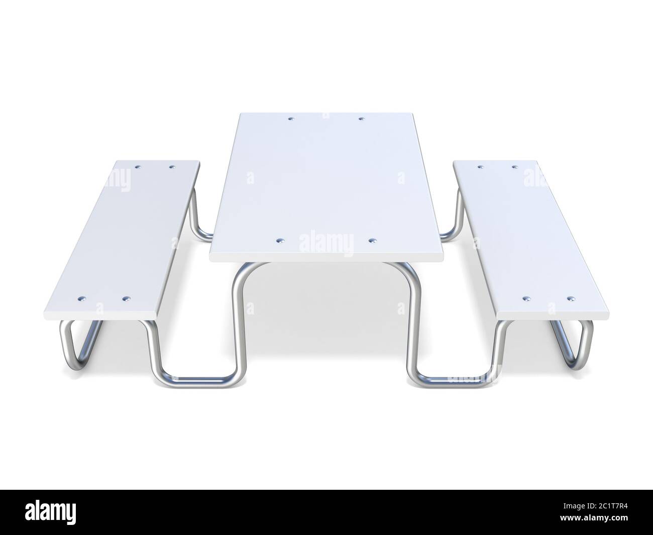 White picnic table 3D Stock Photo - Alamy