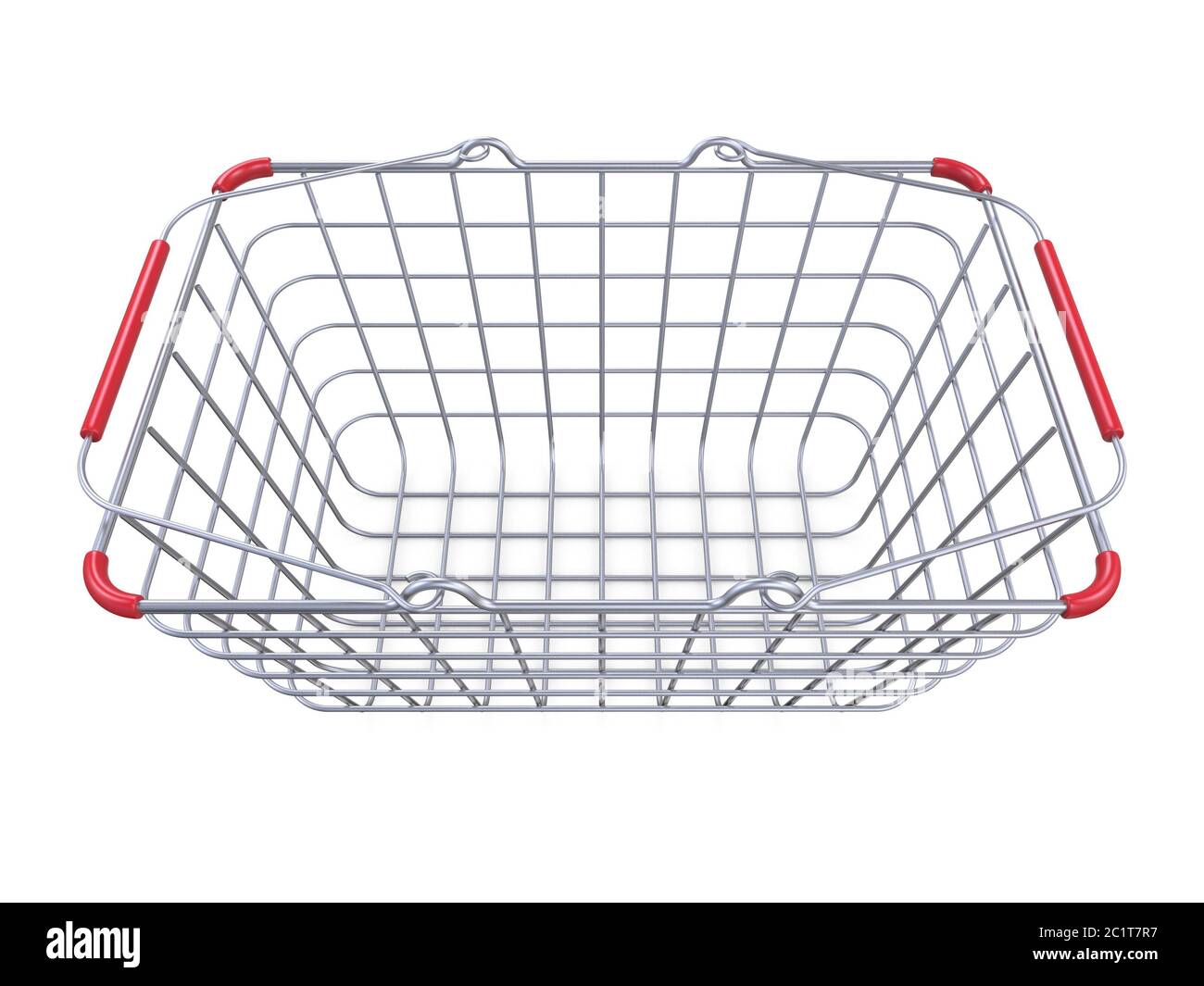 Metal shopping basket side view 3D Stock Photo - Alamy