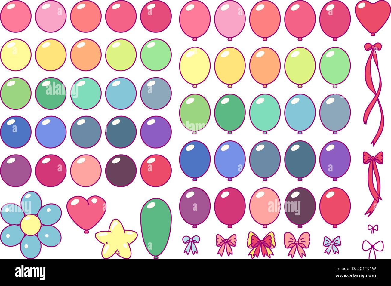 vector balloons set clip art. Simple shapes Stock Vector Image & Art ...