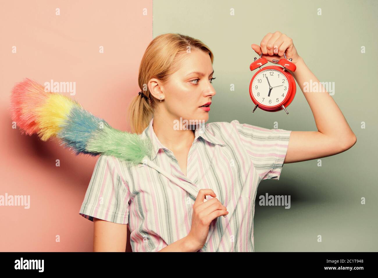 Woman obsessed cleaning hi-res stock photography and images - Alamy