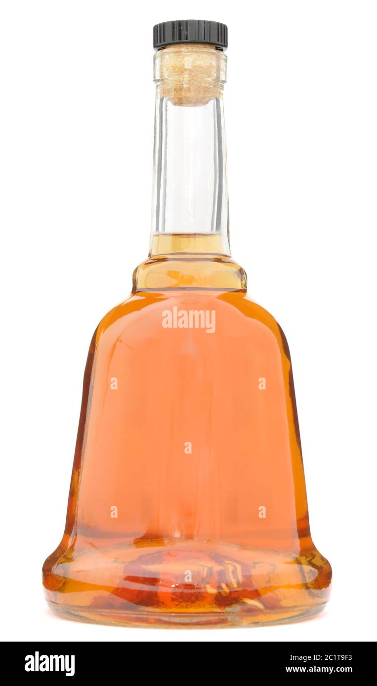 Brandy in glass bottle Stock Photo - Alamy