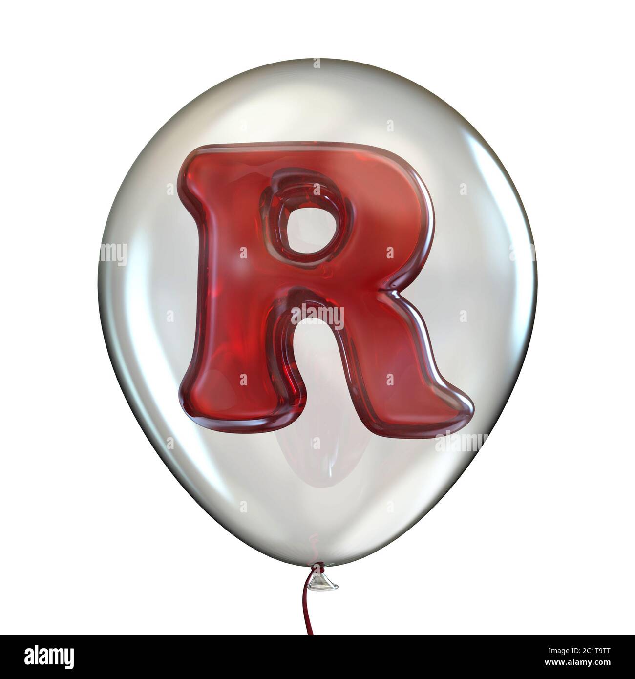Letter R in transparent balloon 3D Stock Photo - Alamy