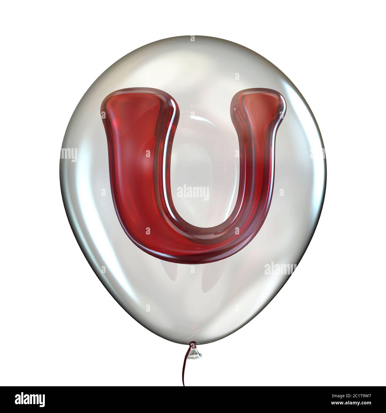 Letter U in transparent balloon 3D Stock Photo - Alamy