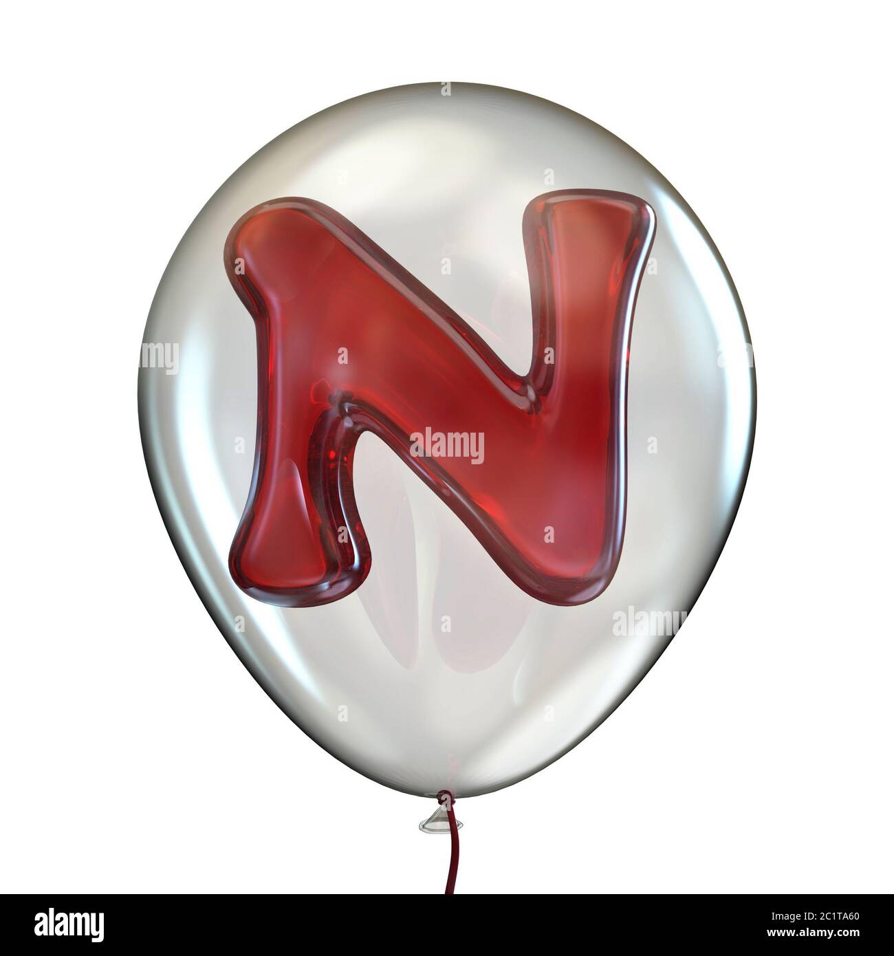 Letter N in transparent balloon 3D Stock Photo - Alamy
