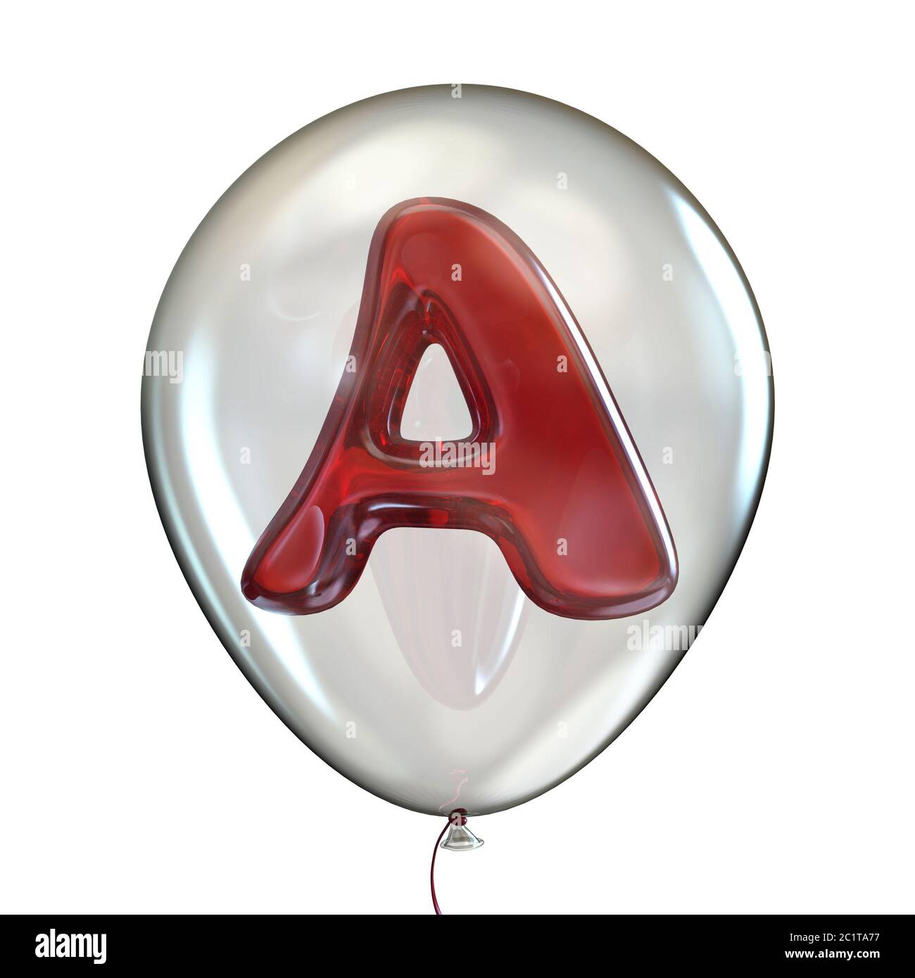 Letter A in transparent balloon 3D Stock Photo - Alamy