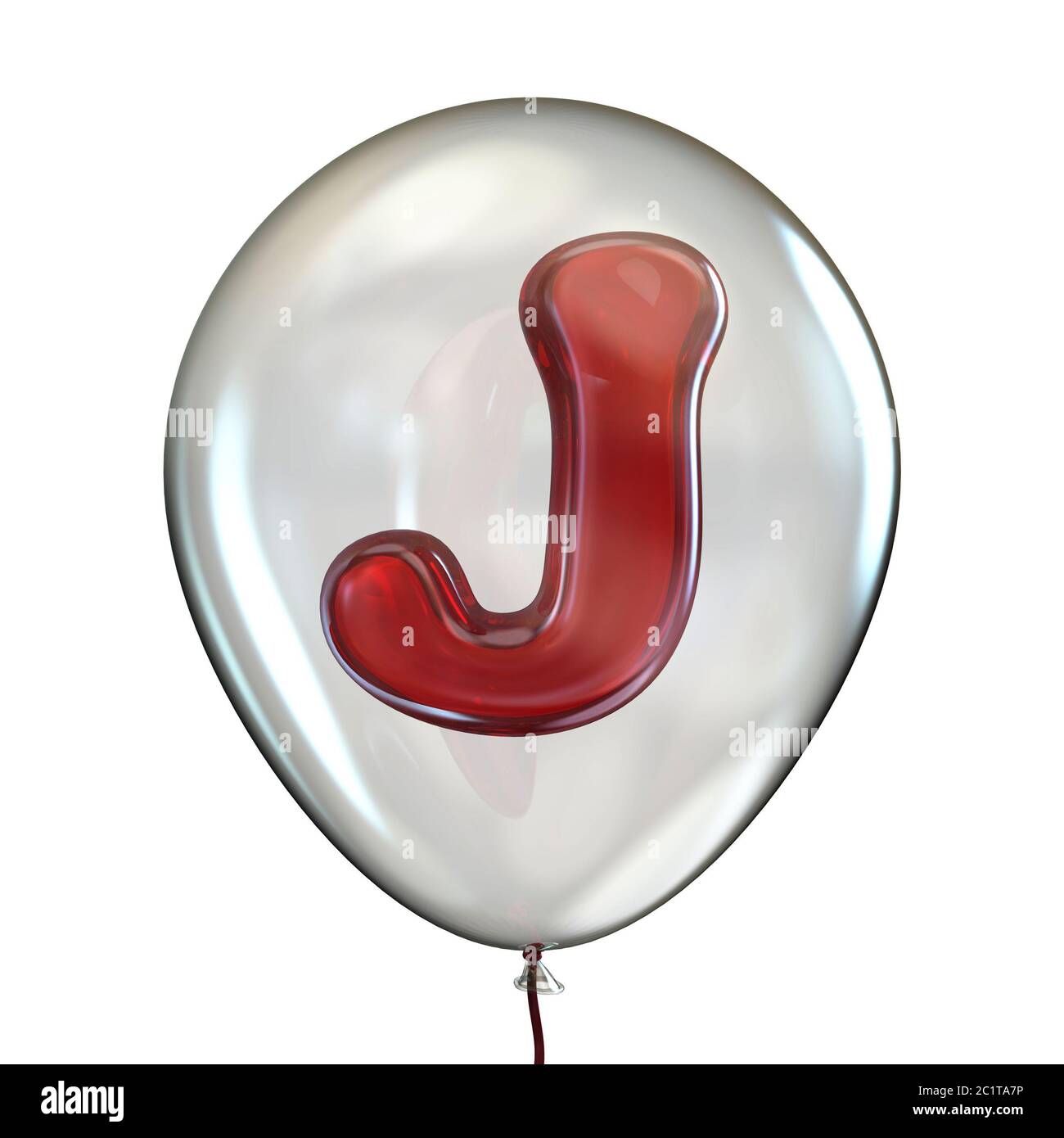 Letter J in transparent balloon 3D Stock Photo - Alamy