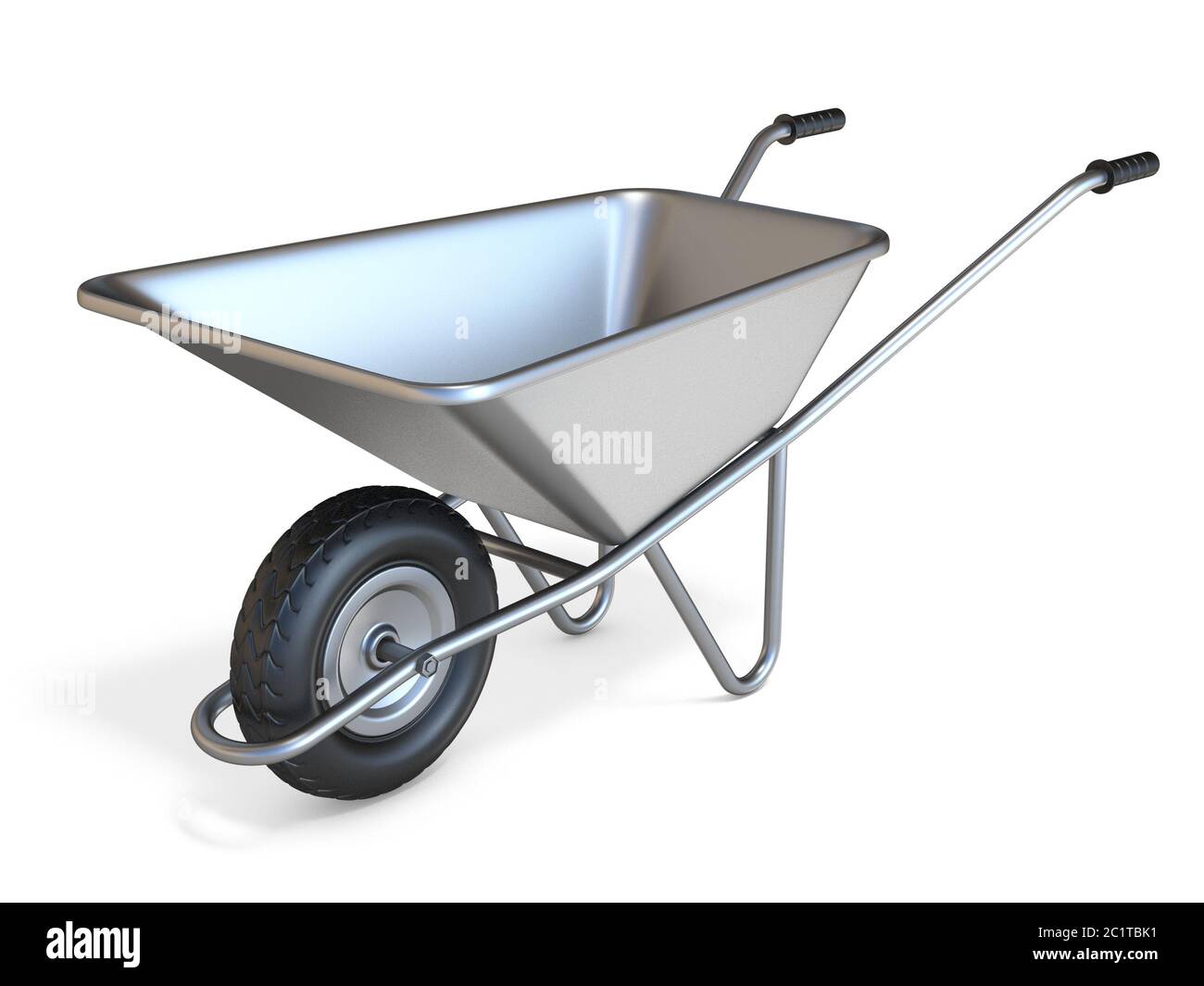 Wheelbarrow 3D render Stock Photo - Alamy