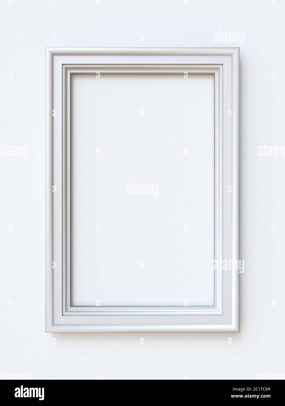 White picture frame rectangular 3D rendering illustration Stock Photo ...
