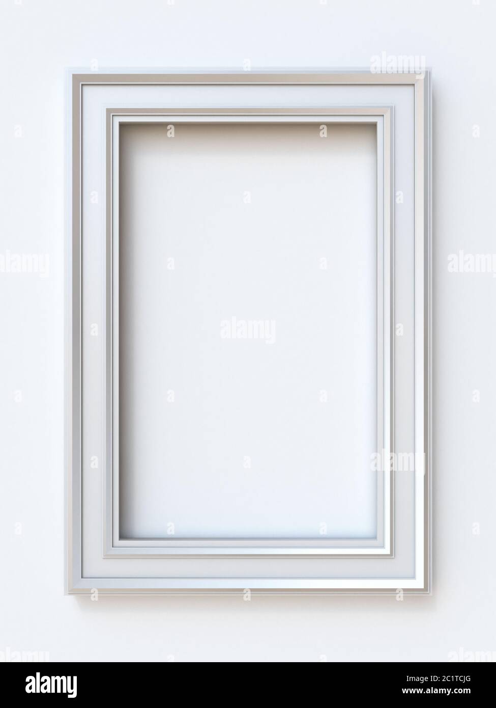 White picture frame rectangular 3D rendering illustration Stock Photo ...