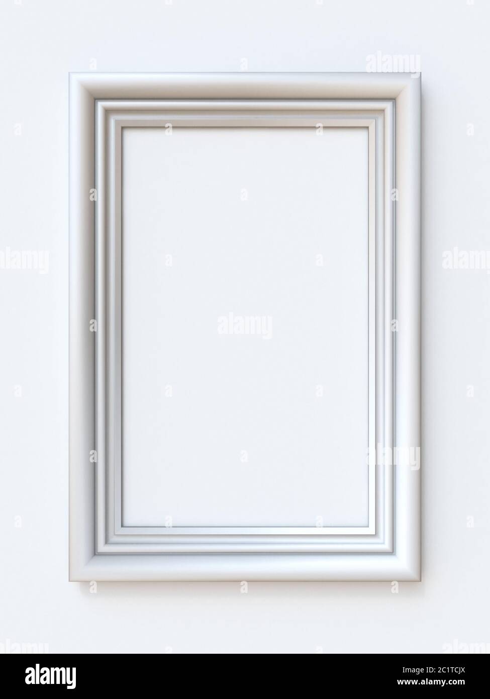 White picture frame rectangular 3D rendering illustration Stock Photo ...