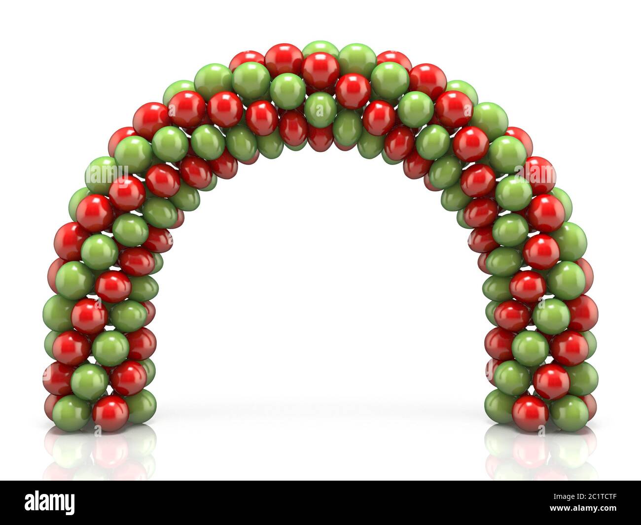 Arc made of red and green balloons 3D Stock Photo - Alamy