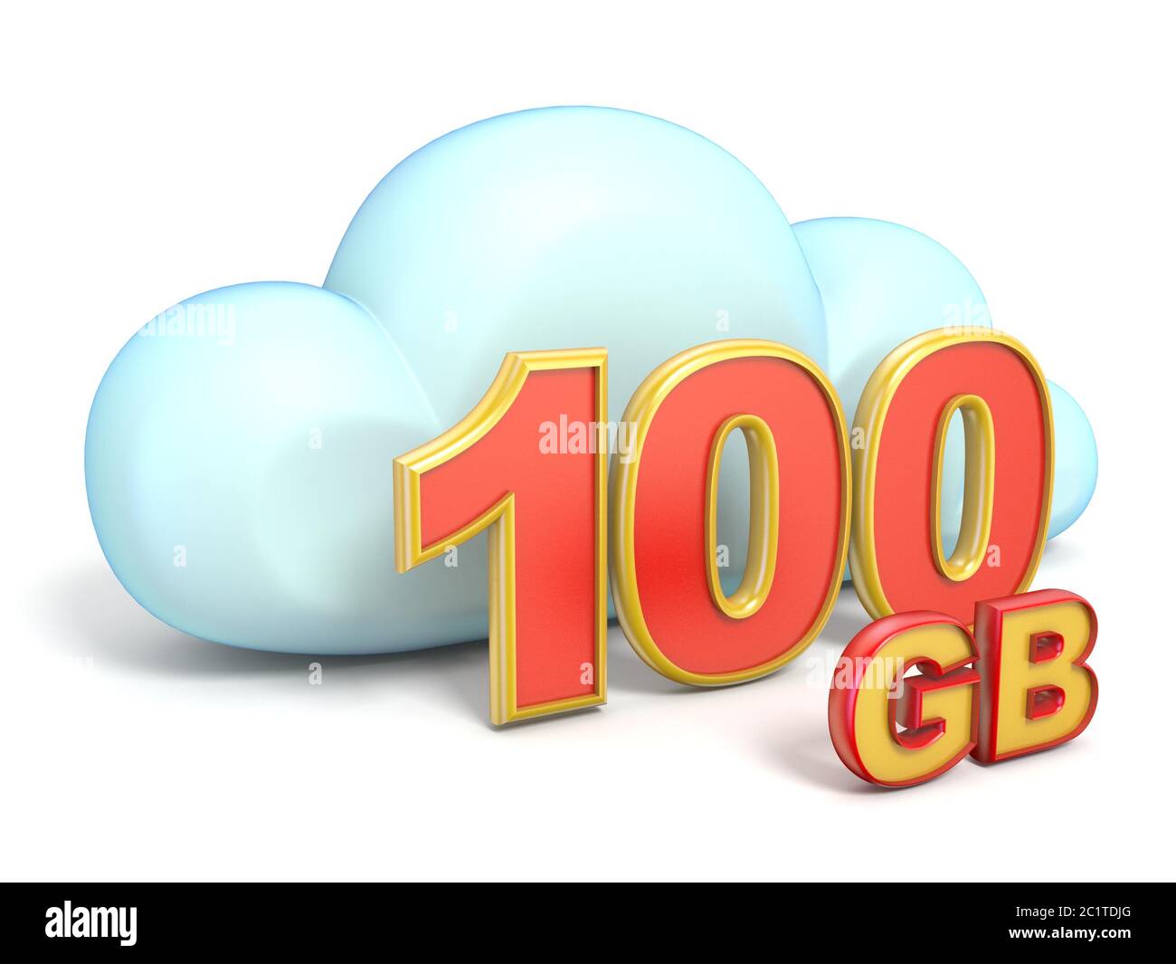 Cloud icon 100 GB storage capacity 3D Stock Photo - Alamy