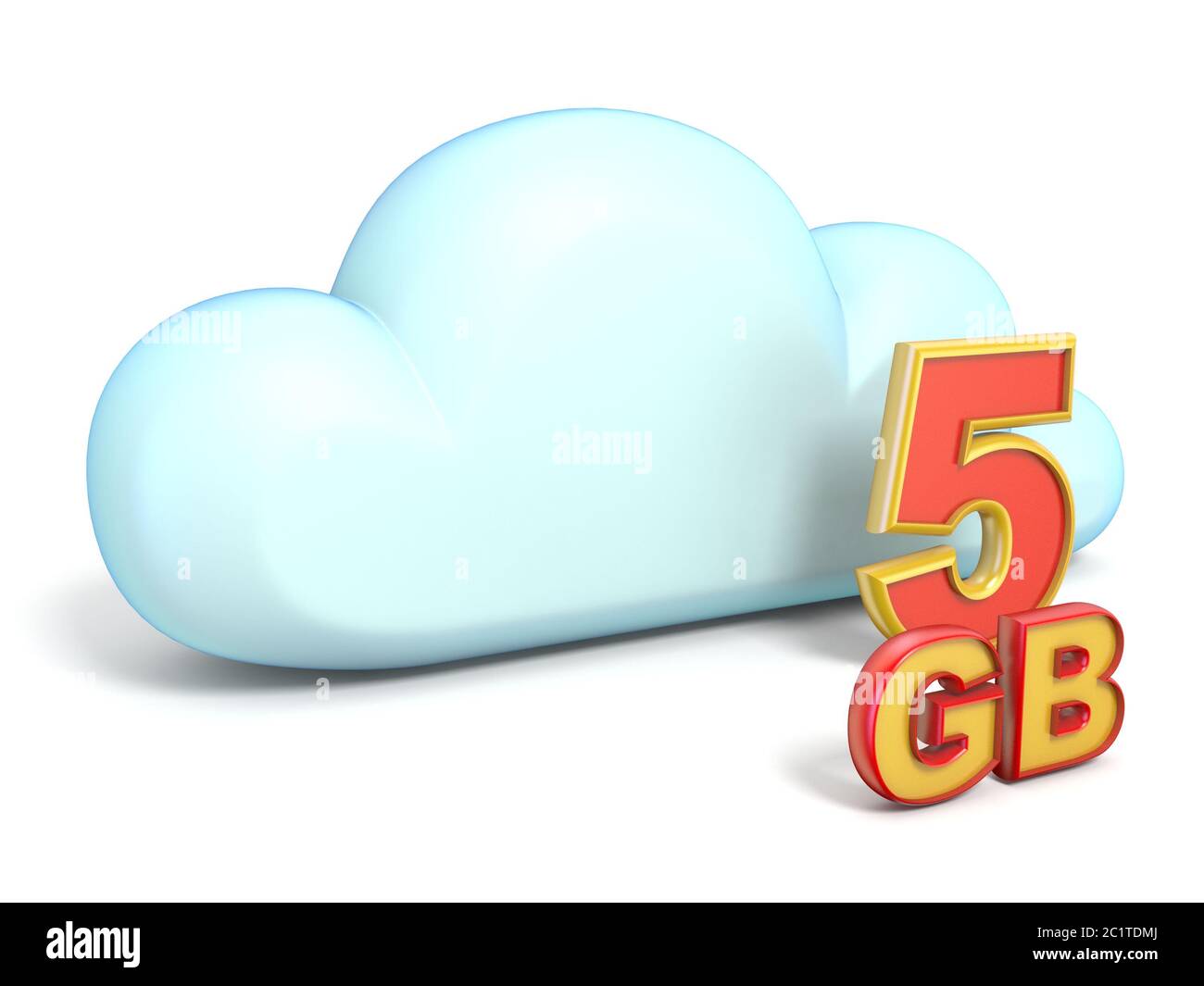 Cloud icon 5 GB storage capacity 3D Stock Photo - Alamy