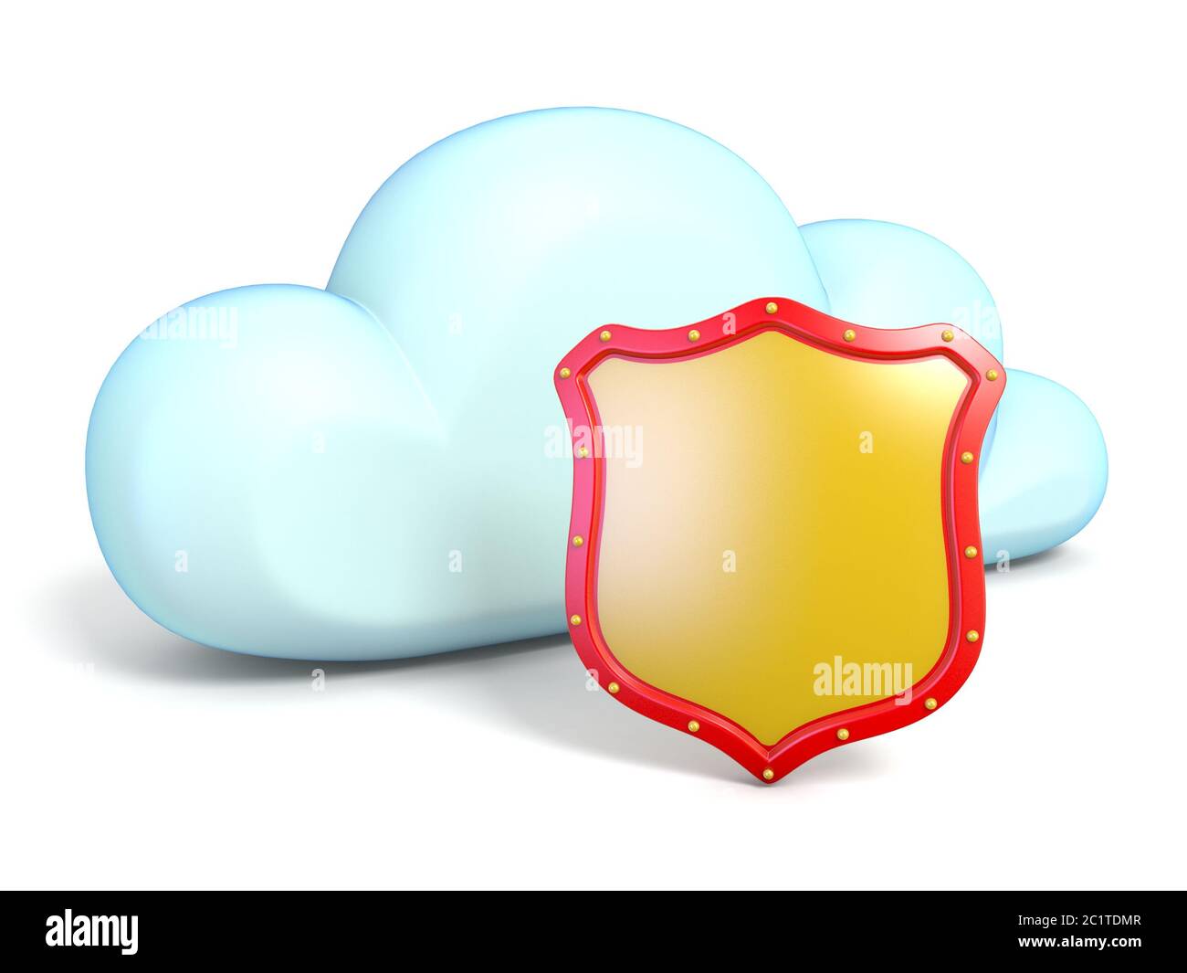 Cloud icon with shield 3D Stock Photo - Alamy
