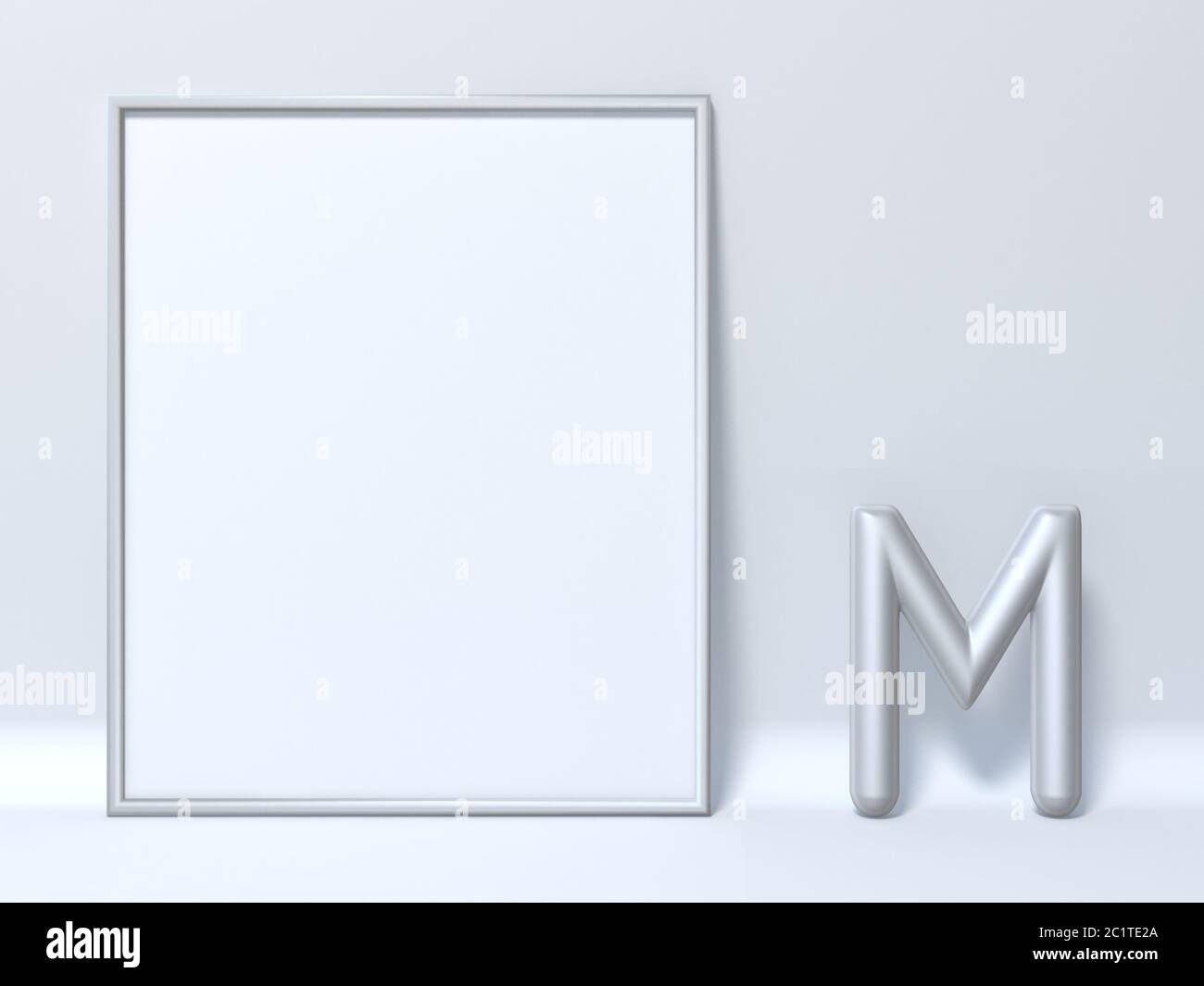 Mock up picture frame Letter M 3D Stock Photo - Alamy