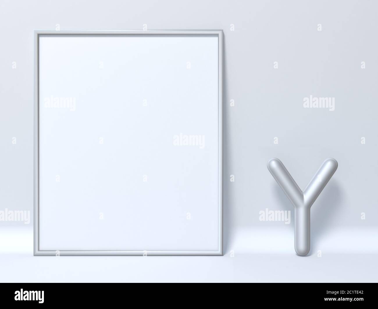 Mock up picture frame Letter Y 3D Stock Photo - Alamy