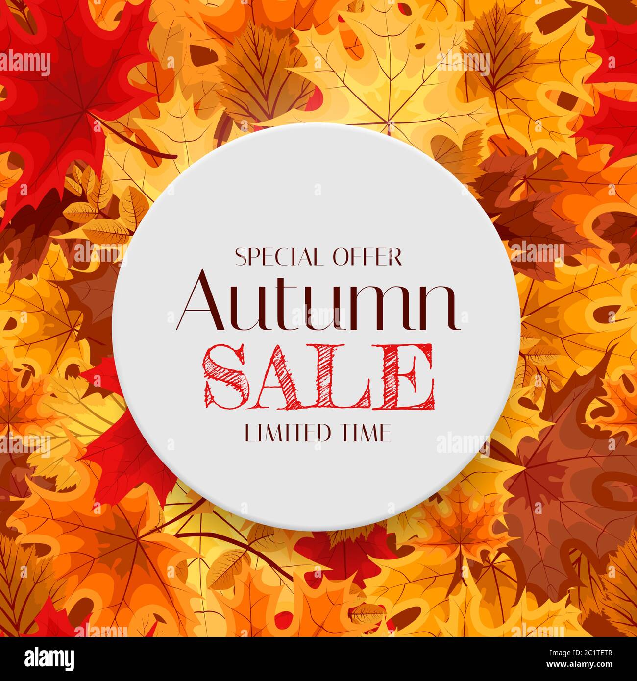 Autumn Sale Background Template with leaves. Special offer. Limited ...