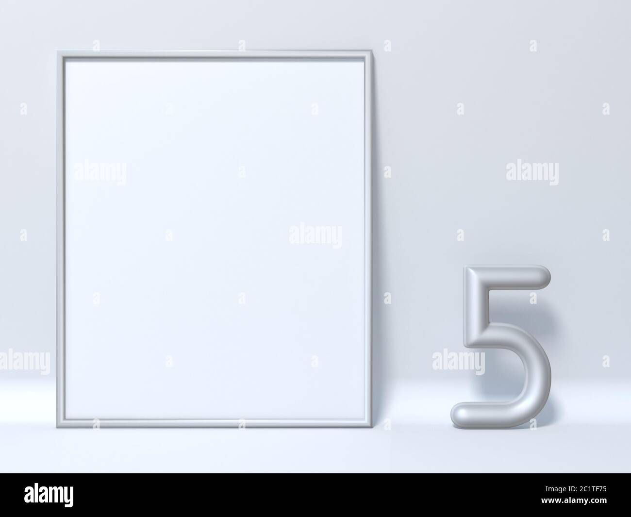 Mock up picture frame Number 5 FIVE 3D Stock Photo - Alamy