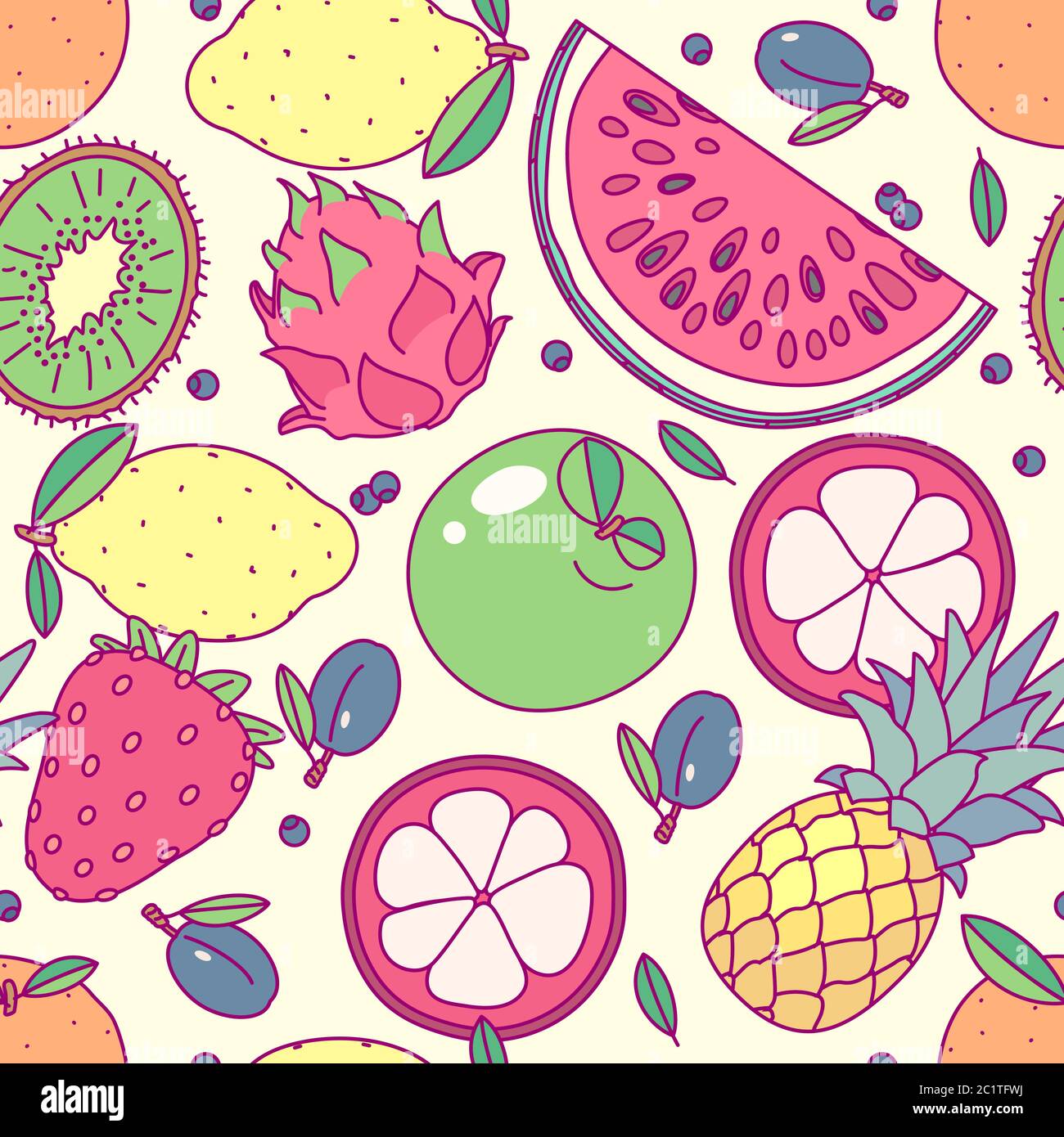 vector tropical food seamless pattern clip art Stock Vector Image & Art ...