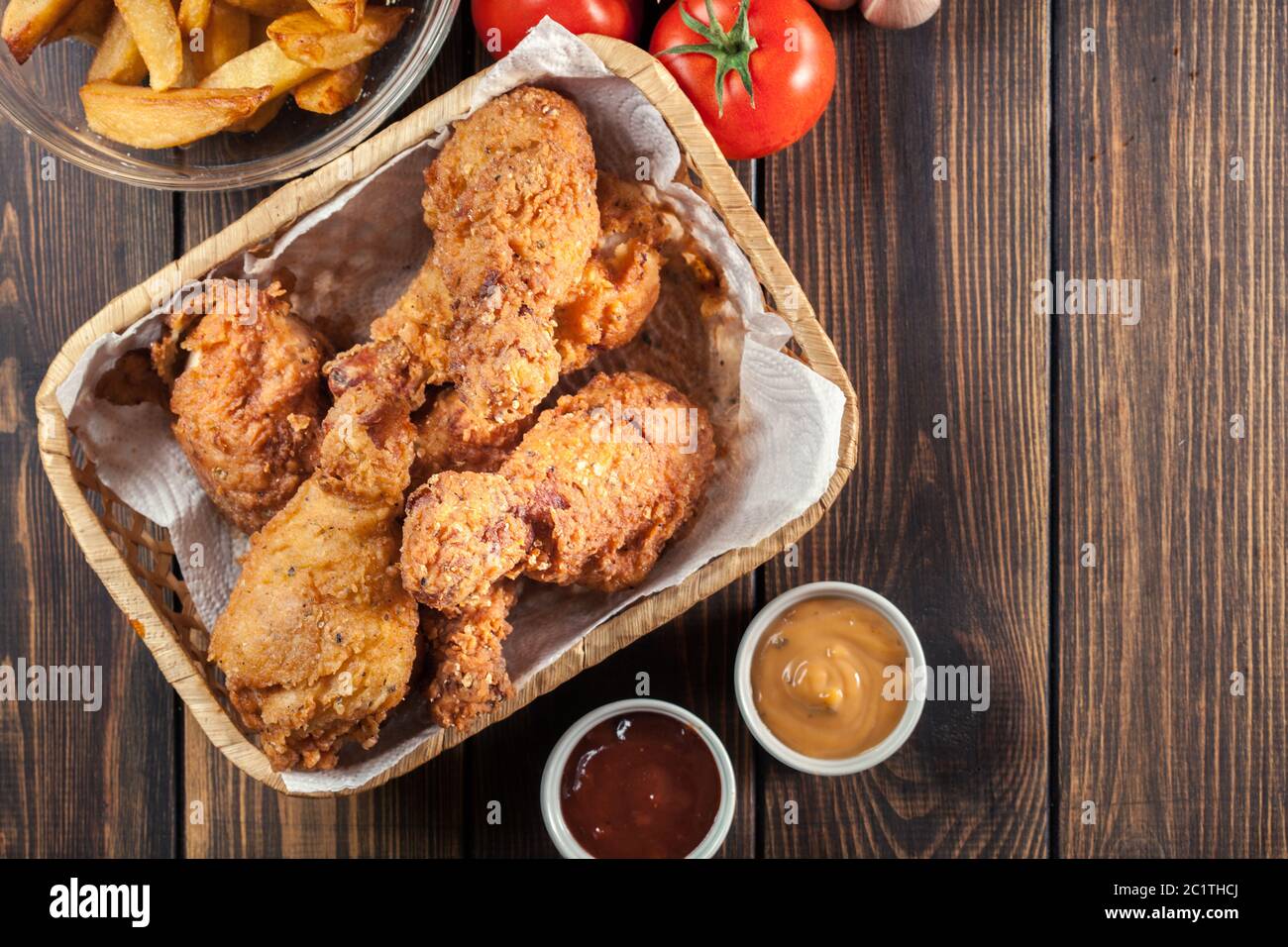 Southern fried chicken top view hi-res stock photography and images - Alamy