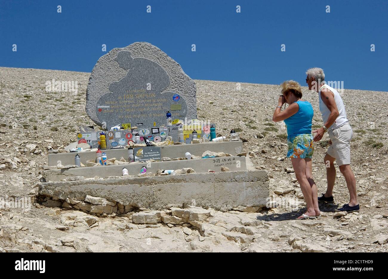 Tom Simpson memorial, Mont Ventoux, Vaucluse, Provence-Alpes-Cote d ...