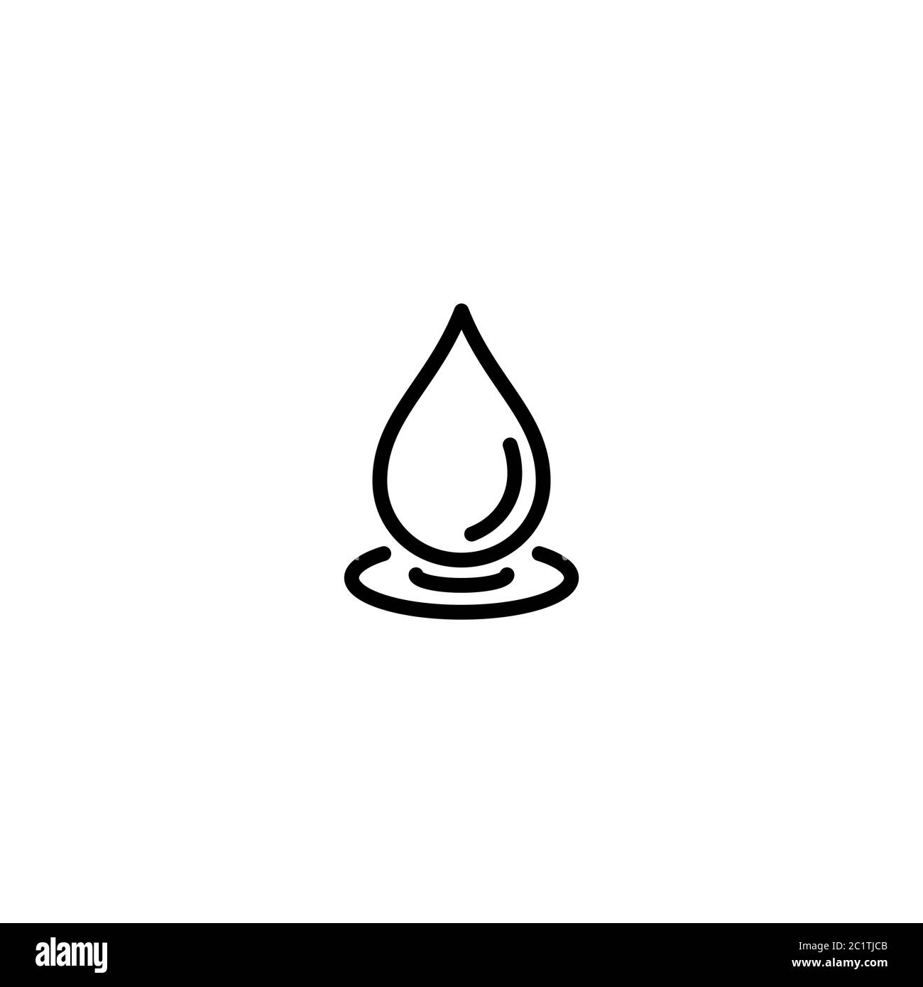 Black line water drop, drip or droplet. Watering pictogram. Rain ...