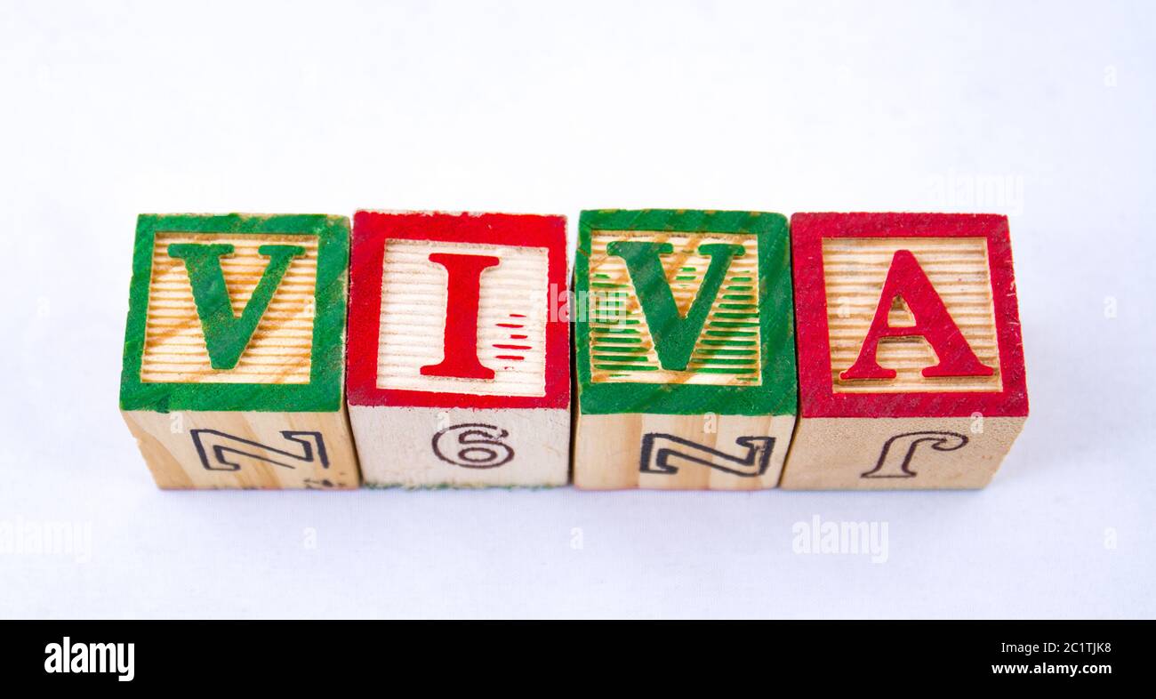 The term viva displayed visually on a clear background using colorful ...